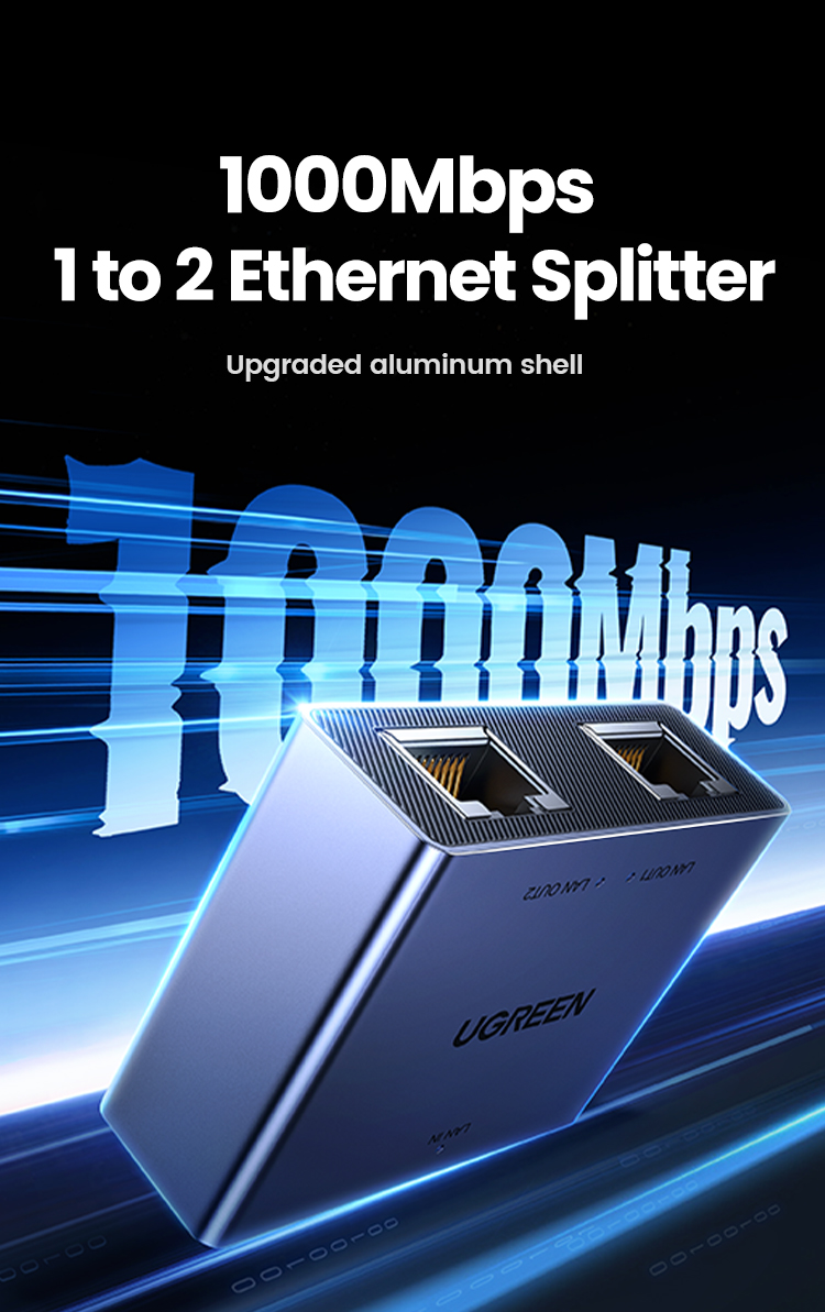 UGREEN RJ45 Splitter 1 to 2 Ethernet Adapter Internet Network Cable ...