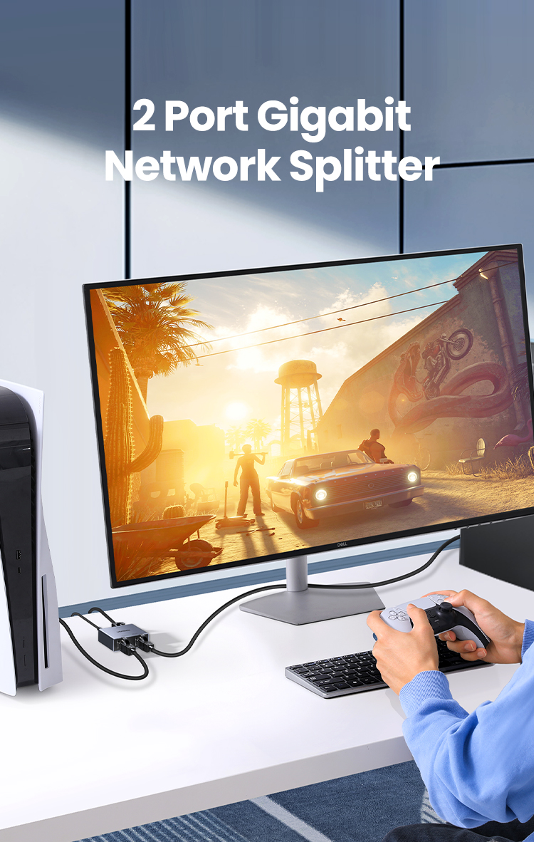 UGREEN RJ45 Splitter 1 to 2 Ethernet Adapter Internet Network Cable ...