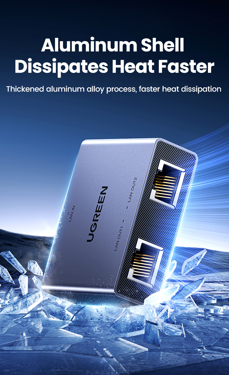 UGREEN RJ45 Splitter 1 to 2 Ethernet Adapter Internet Network Cable ...