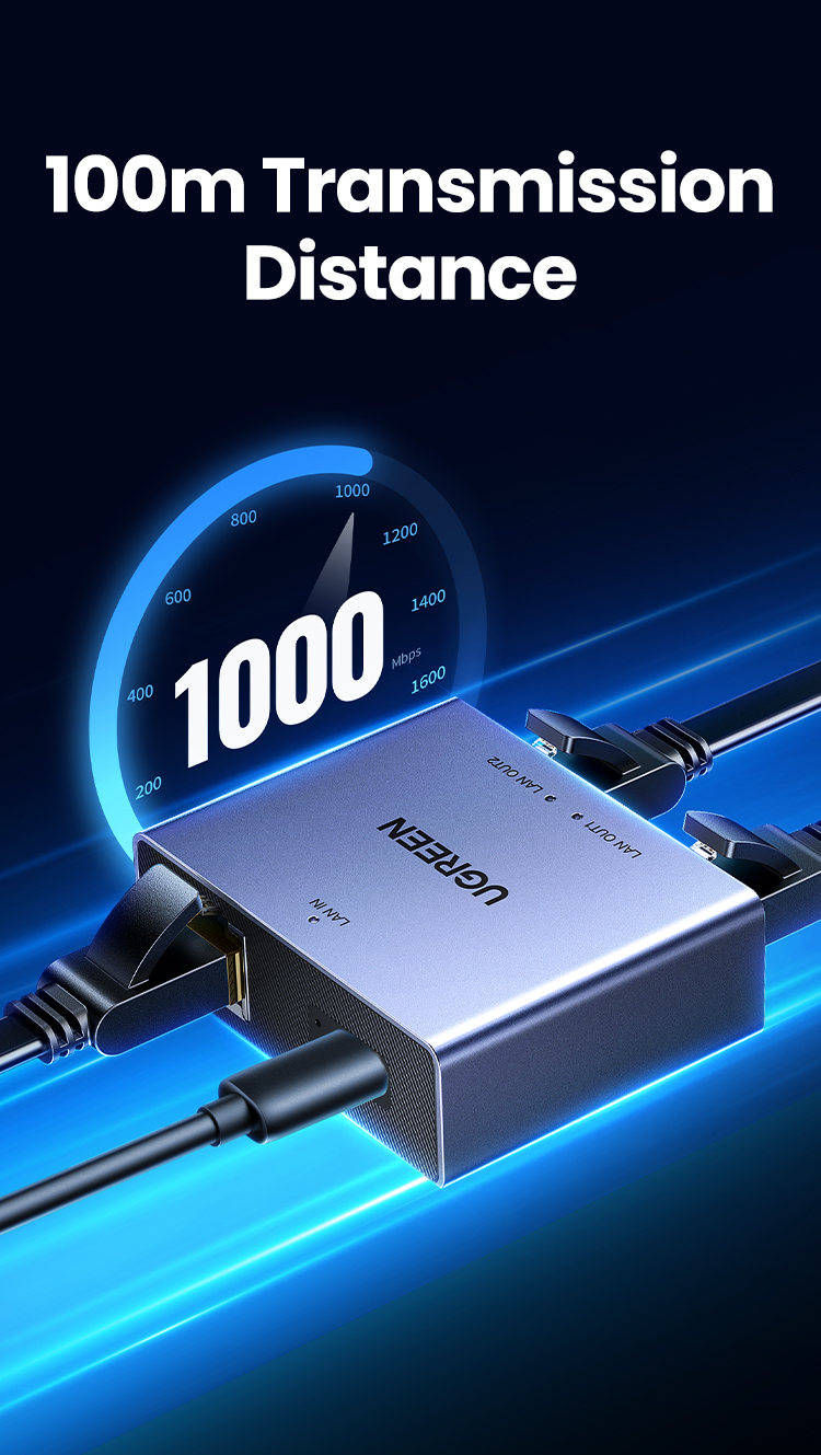 UGREEN RJ45 Splitter 1 to 2 Ethernet Adapter Internet Network Cable ...