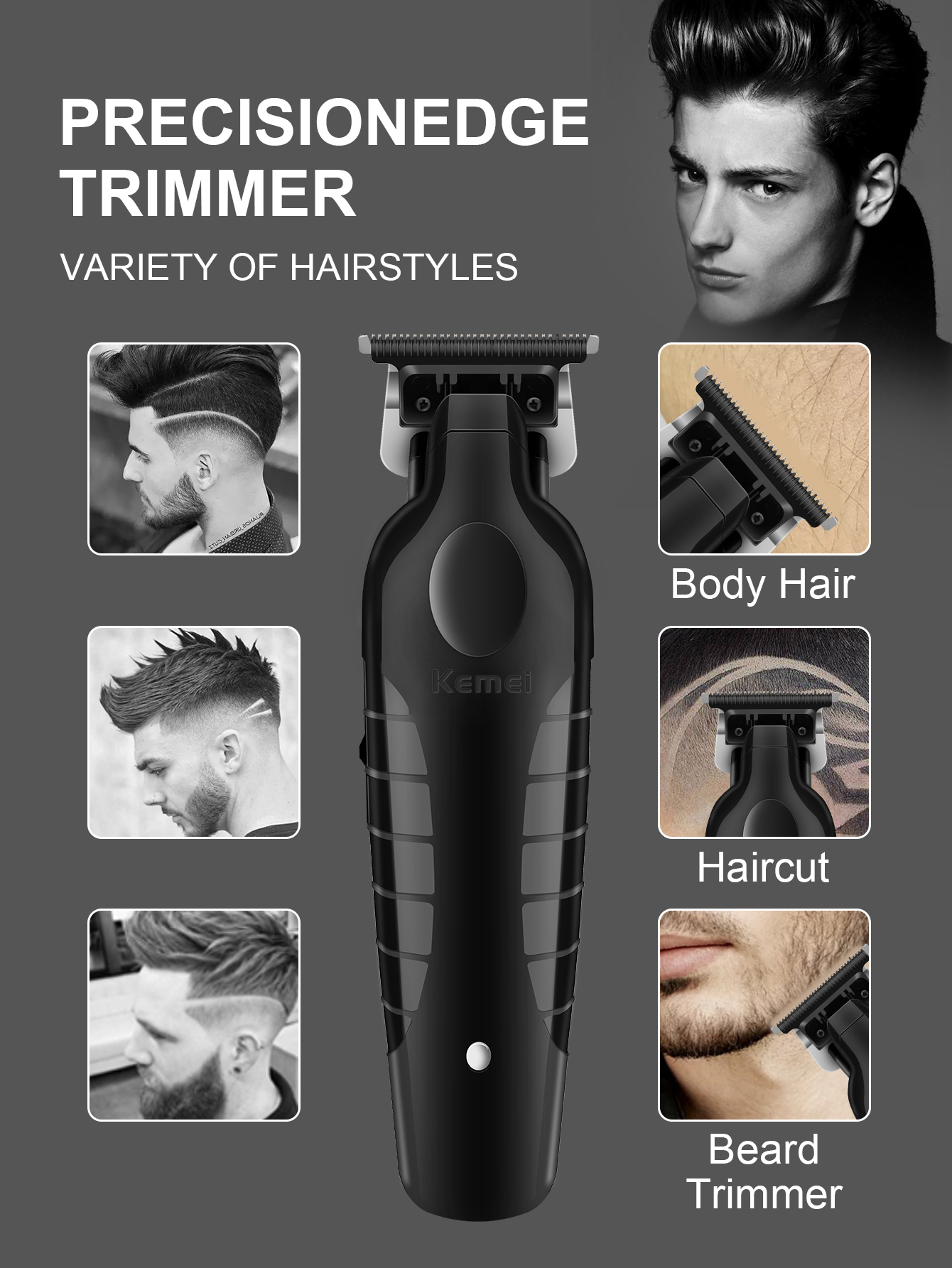 KM-2299 Electric Clipper Electric Clipper USB Oil Head Carving Push ...