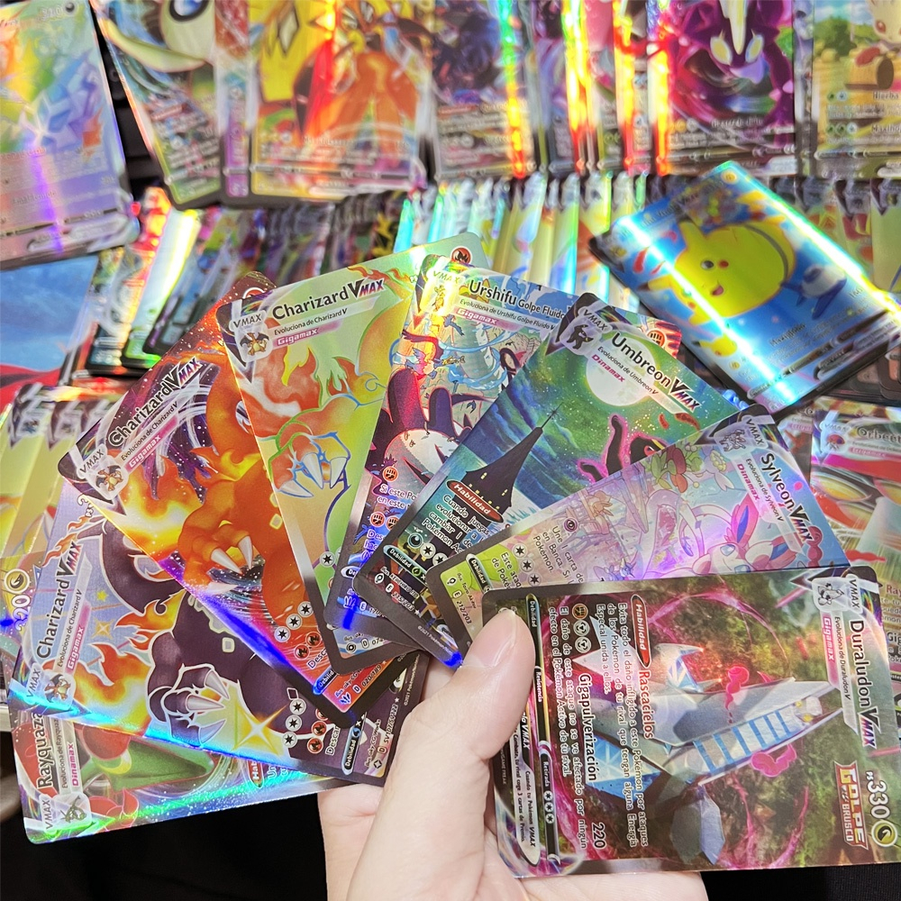 100PCS Pokemon Cards Energy Card Rare Metal Vmax GX Charizard ...