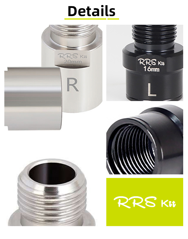 Rrskit Bicycle Pedal Extension Bolts Spacers R66e Extender Axle Crank ...