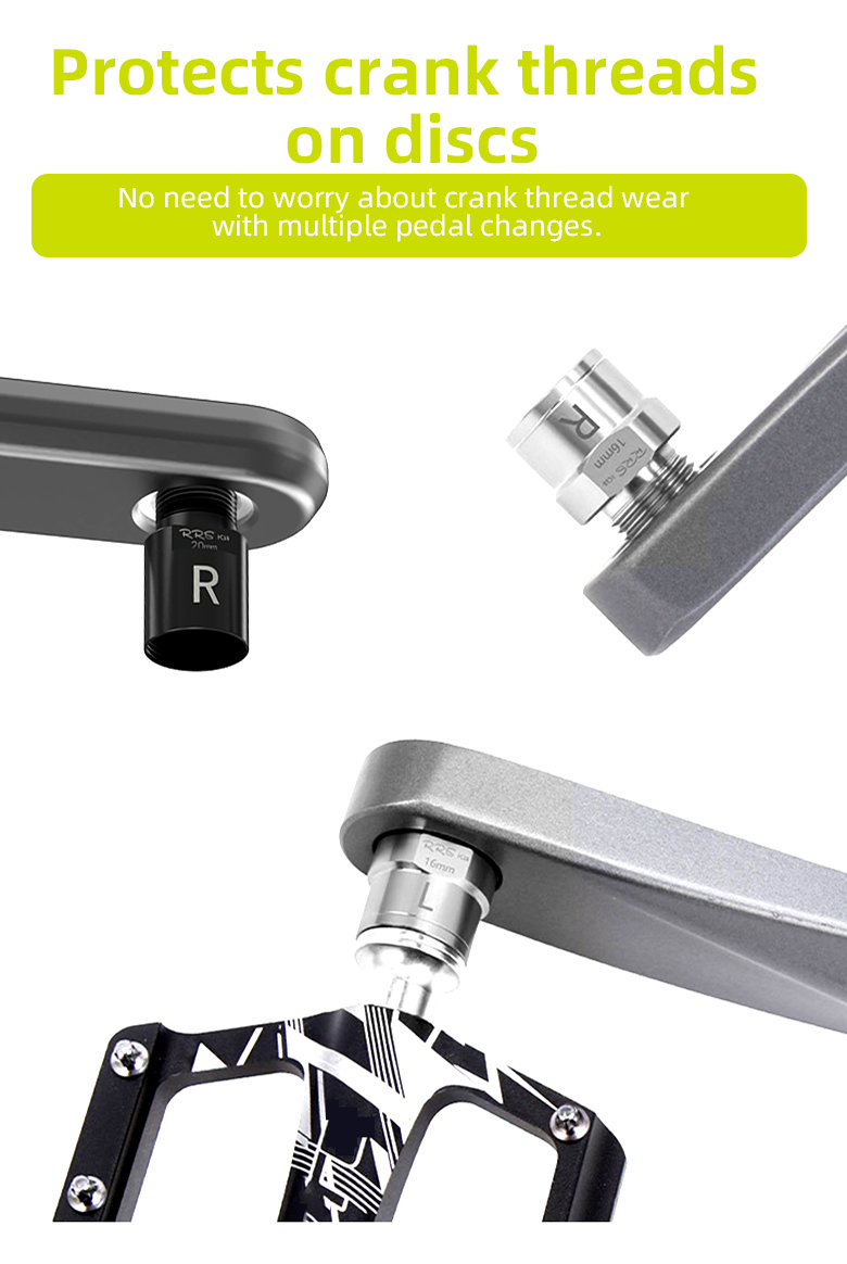 RRSKIT Bicycle Pedal Axle Extender Steel Pedal Axle Extenders 16mm/20mm ...