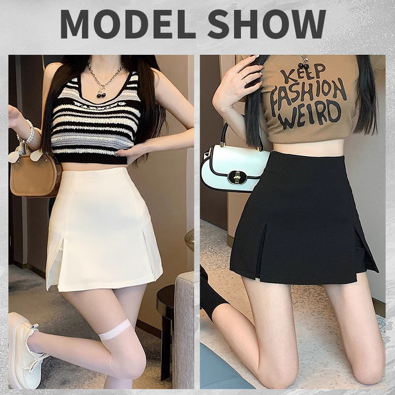 Skirt For Woman Palda Mini Skirt With Slit Short Skirt High Waist ...