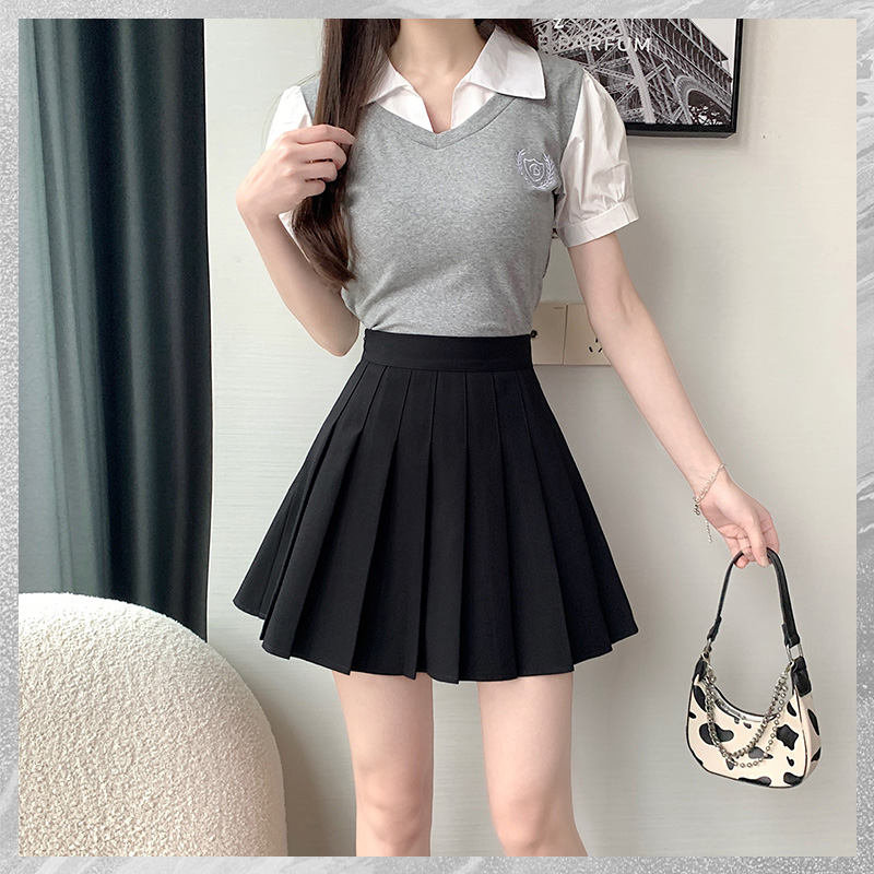 Plaid Skirt Pleated Skirt Korean Skirt For Women Pleated Skirt Student ...