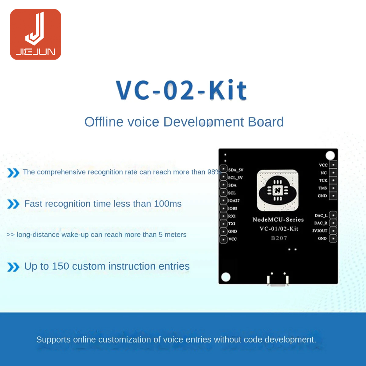 VC-02-Kit AI Intelligent Offline Voice Recognition Control Module Development Board | Shopee ...