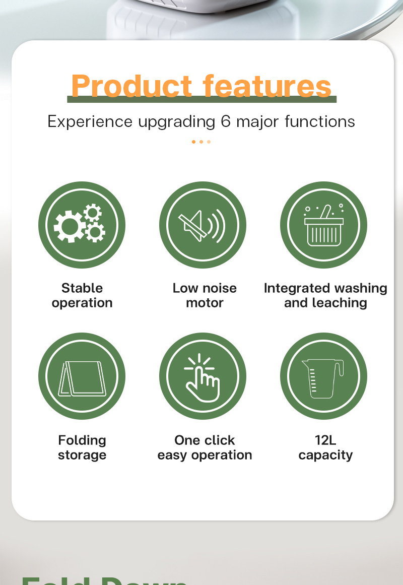 Mini Portable Washing Machine automatic washing machine 12L large ...