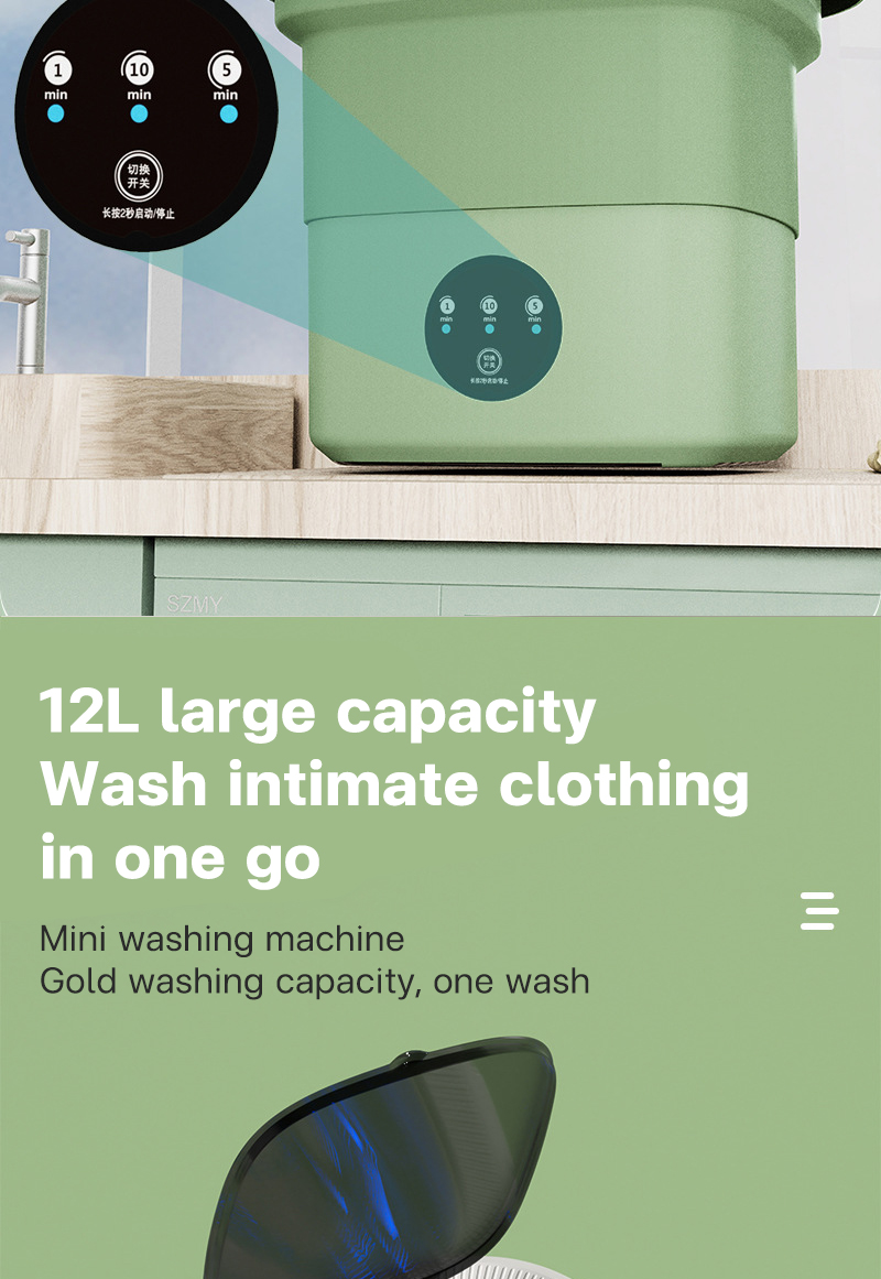 Mini Portable Washing Machine automatic washing machine 12L large ...