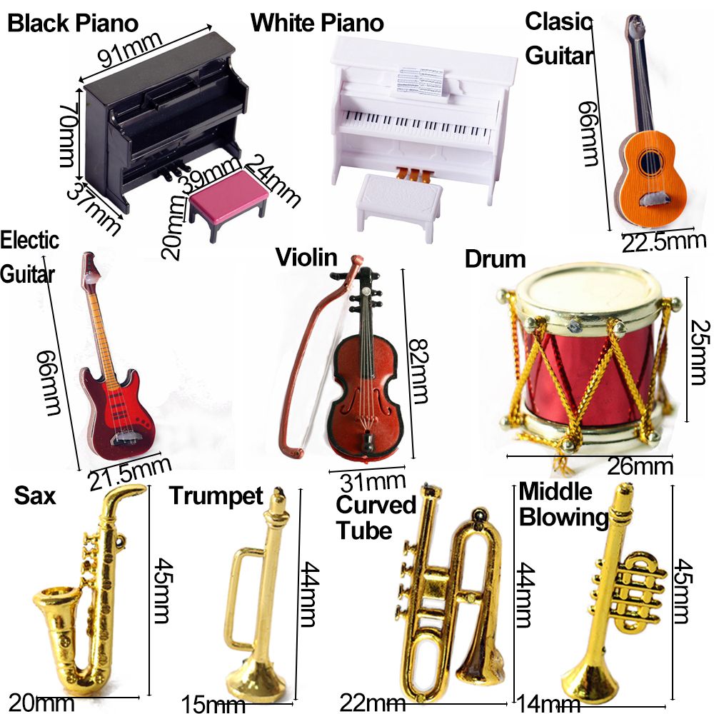 HECCEH Craft Doll Musical Instruments Music Bar Piano Model Miniature ...
