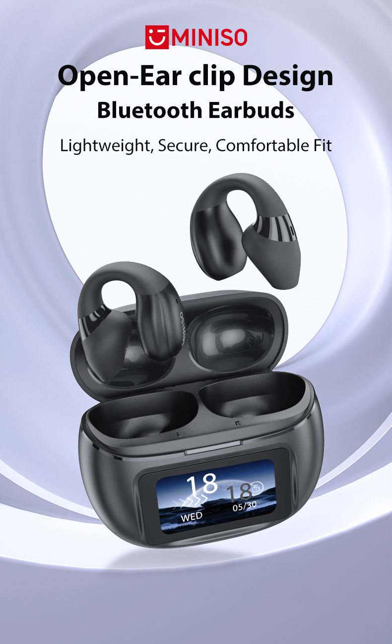 Miniso X29 OWS Wireless Bluetooth 5.4 Earphone with Touch Control LED ...