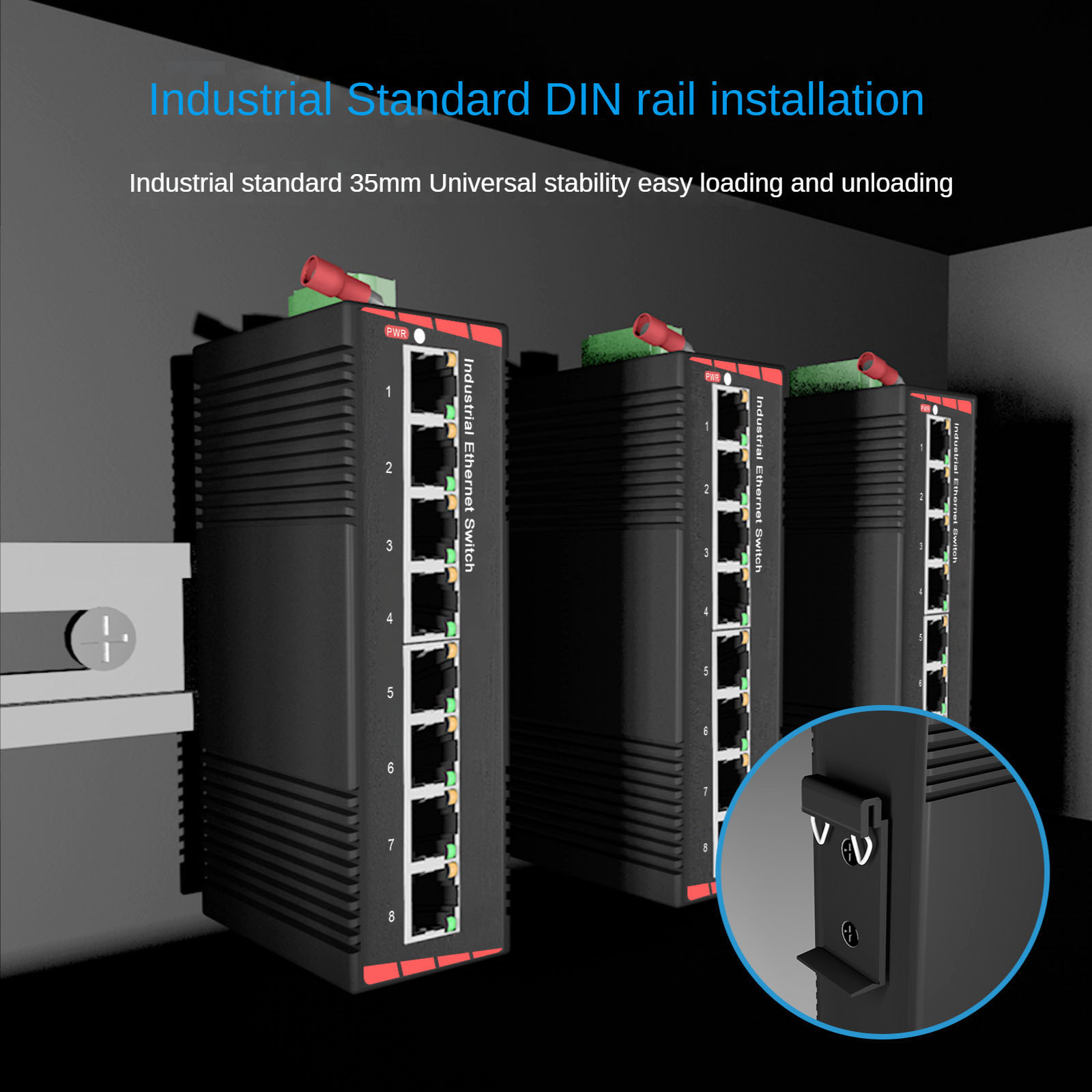 Gigabit 5-Port 8-Port Industrial Grade Ethernet Switch Unmanaged DIN ...