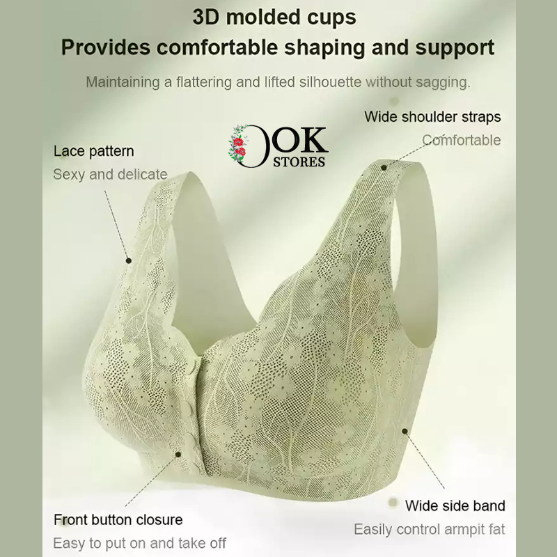 japanese medical bra front buckle lace seamless plus size front closure ...