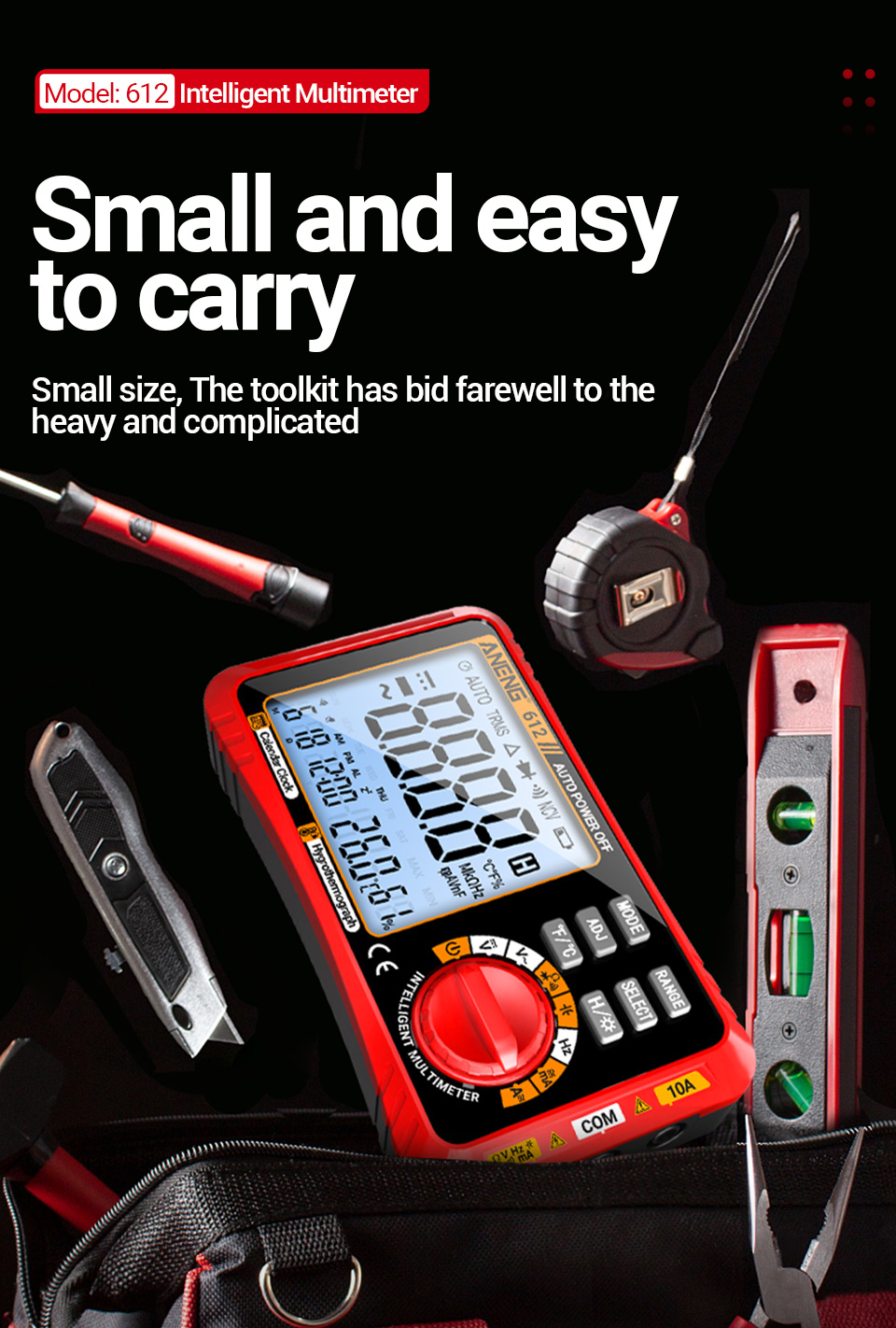 ANENG 612 Smart Multimeter Real-time Power-off Measuring Tester AC/DC ...