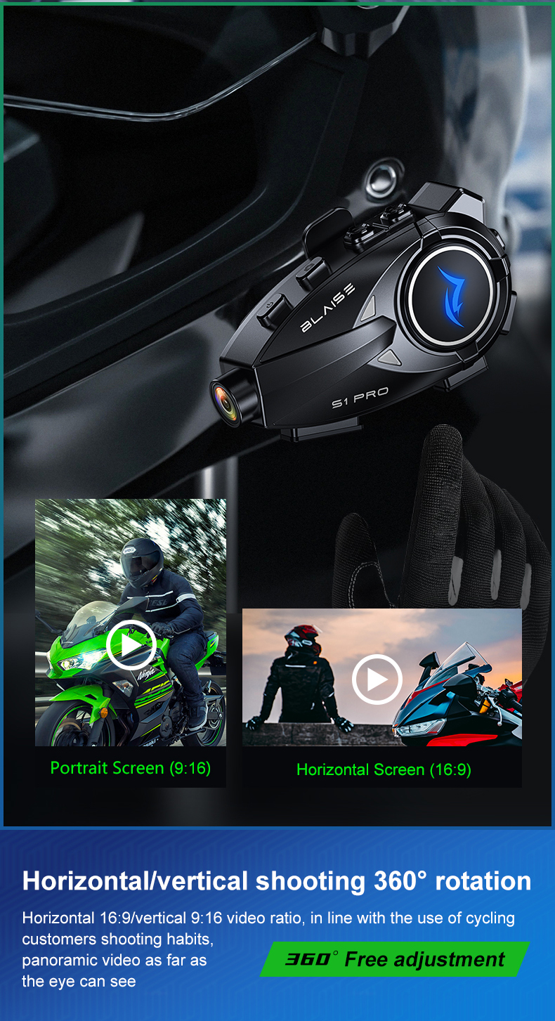 HVA BLAISE Intercom Headset S1 PRO Dash Cam for motorcycle Waterproof ...