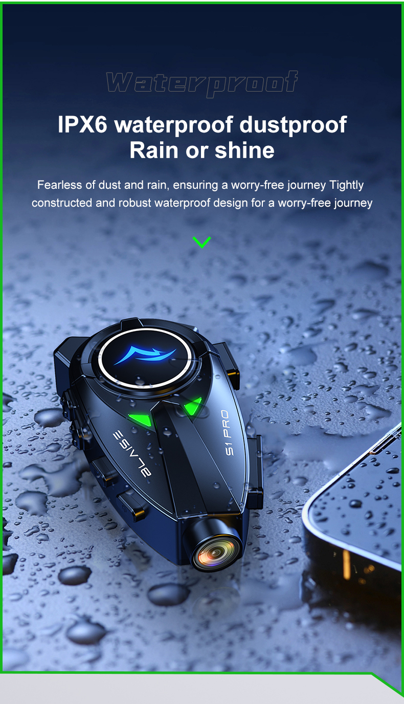 HVA BLAISE Intercom Headset S1 PRO Dash Cam for motorcycle Waterproof ...