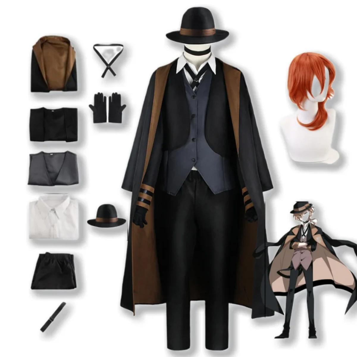 Anime Bungou Stray Dogs Nakahara Chuuya Cosplay Costumes Jacket Full ...