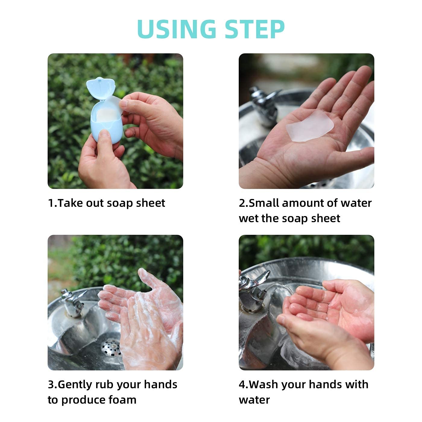 50 Pieces a Pack Travel Soap Sheet Portable Hand Soap Sheet Mini Soap ...