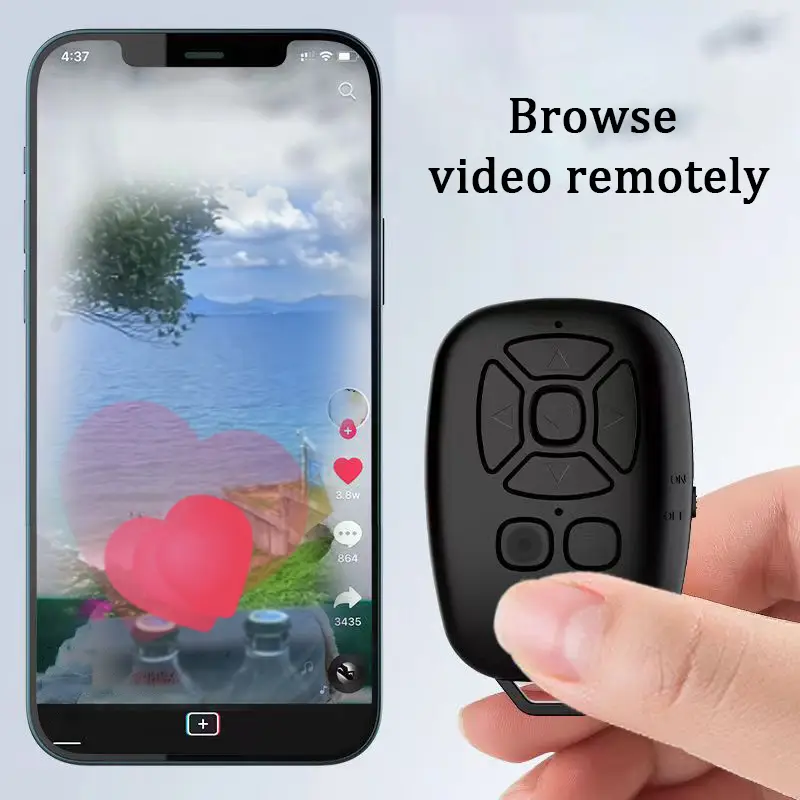 Rechargeable Bluetooth Phone Remote - Selfie/Video/Page Turn Control ...