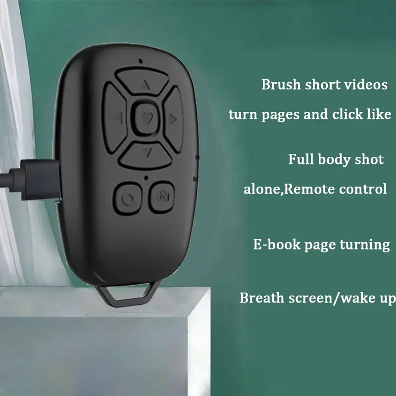 Rechargeable Bluetooth Phone Remote - Selfie/Video/Page Turn Control ...