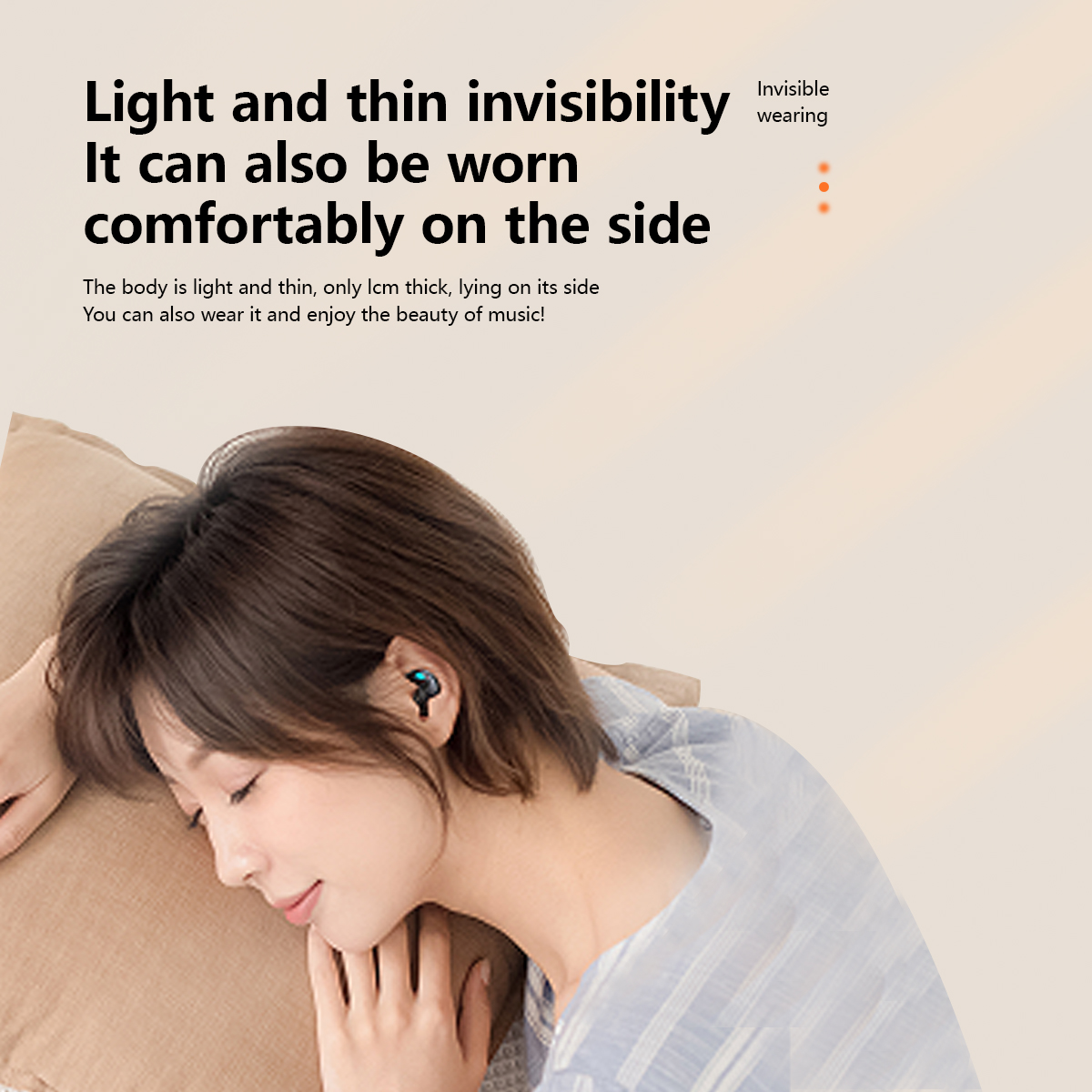 HQAi X55 Sleeping Earbuds with Hi-FiStereo Sound Waterproof Build-in ...