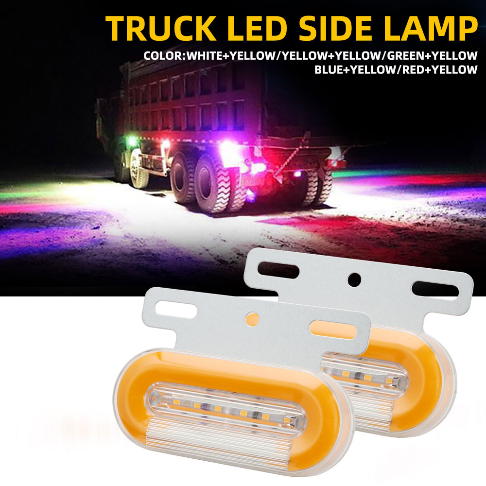 2pcs Truck Side Light Warning Light Dual Color Edge Light Daytime ...