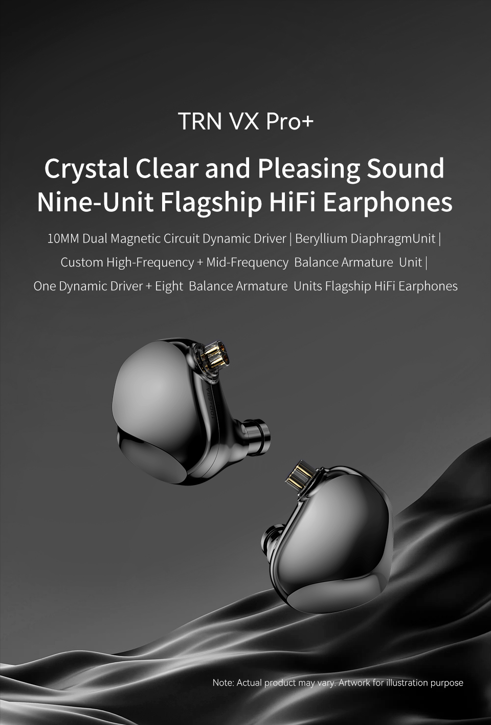 TRN VX PRO+ HIFI in Ear Earphones 8BA+1DD Hybrid Metal IEM Monitor ...
