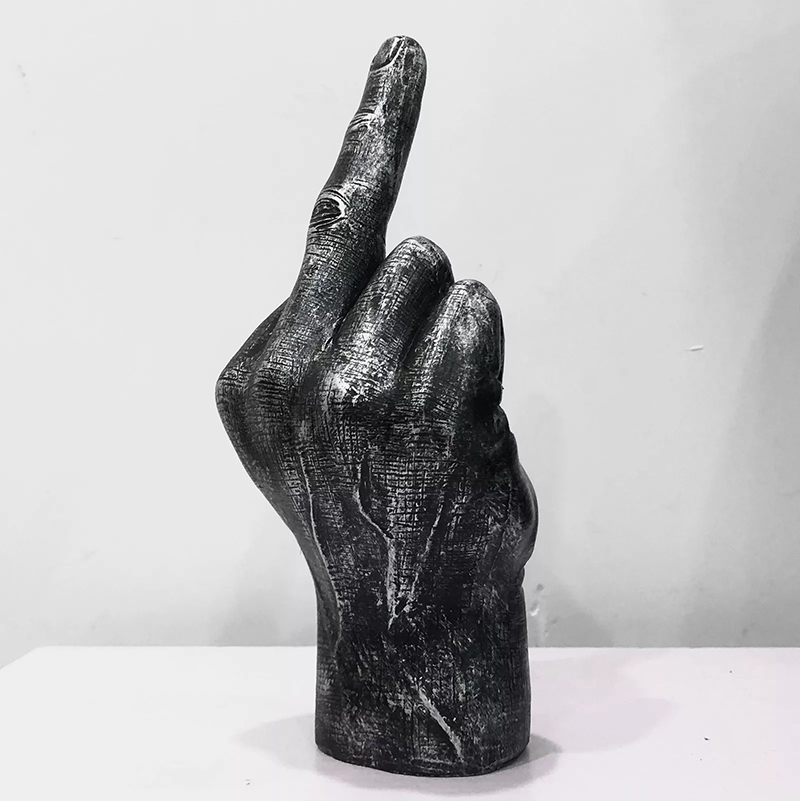 Resin Ornaments Of Middle Finger Statue Upright Middle Finger Arts ...