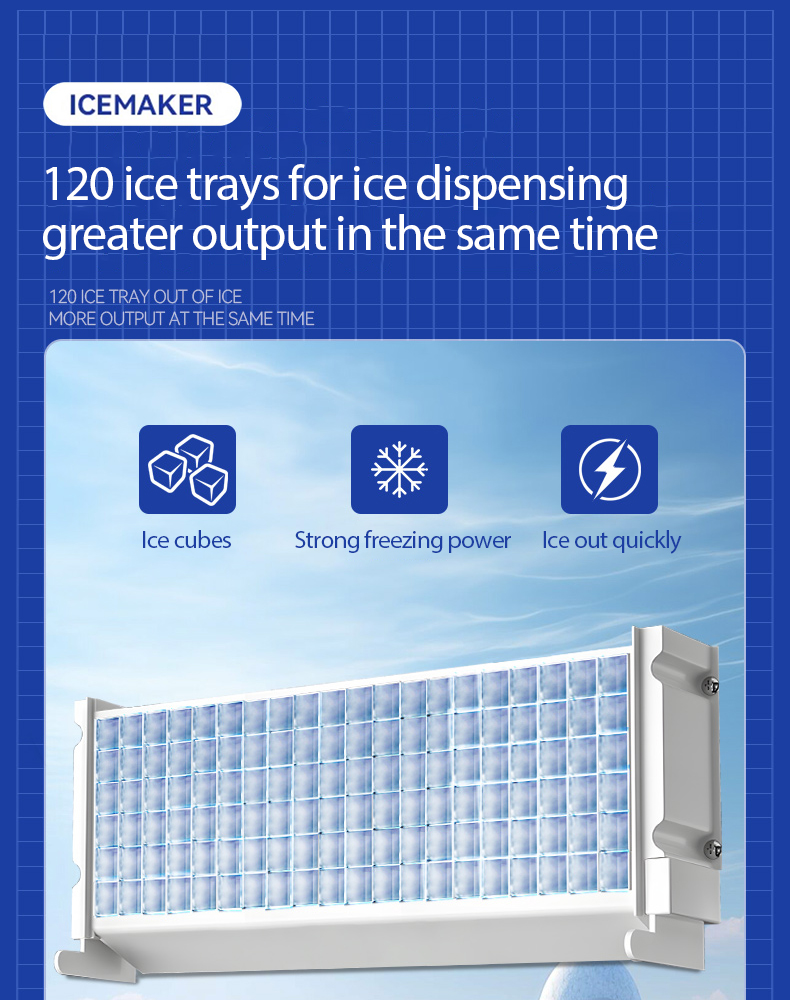 Kingkong Commercial automatic intelligent ice maker 55KG blue light ...