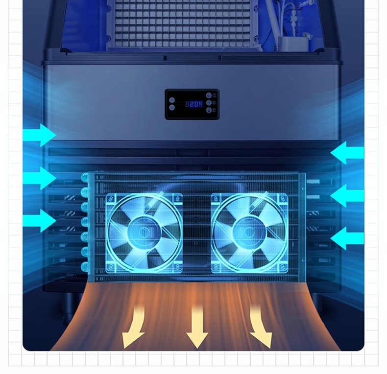 Kingkong Commercial automatic intelligent ice maker 55KG blue light ...