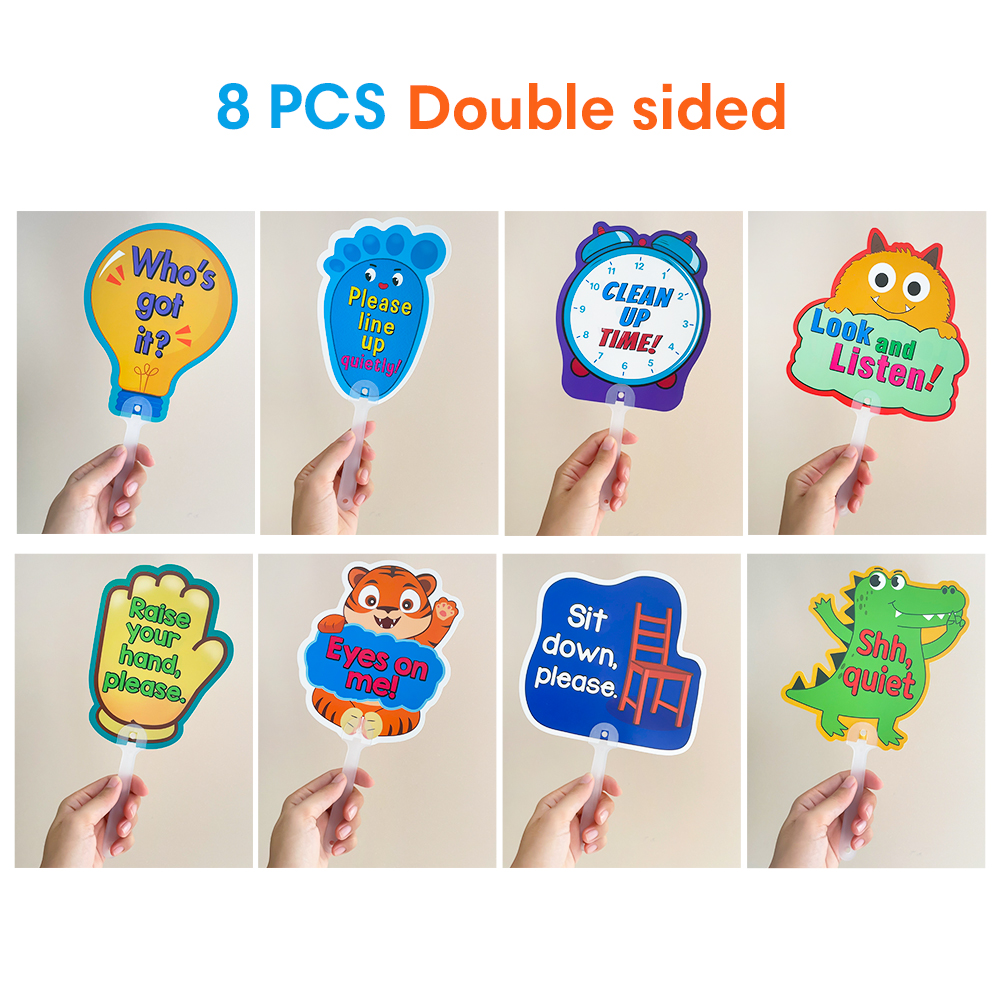 8pcs Classroom Rules Paddles Cartoon Cute Portable Board Preschool ...