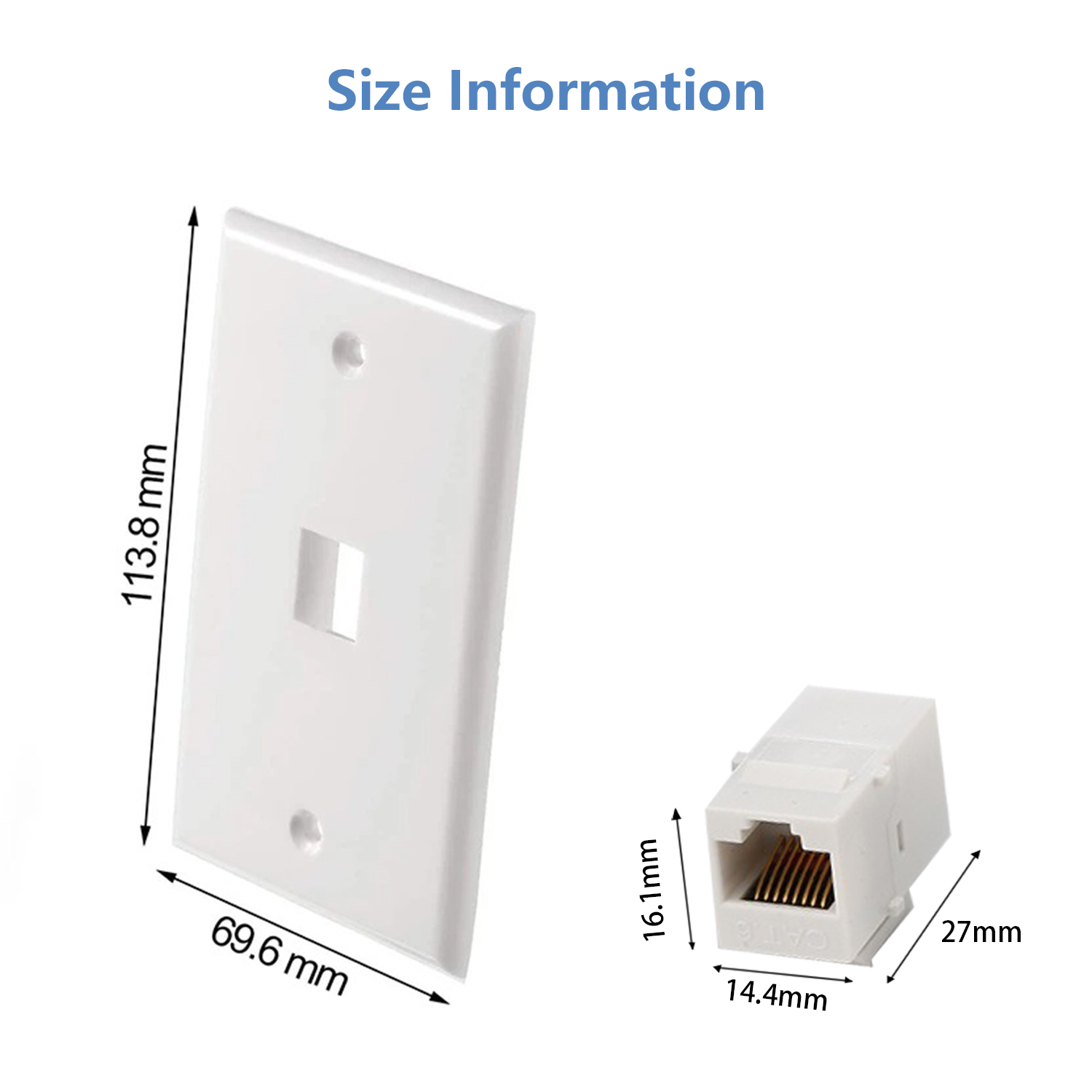 HOOLNX CAT6 Ethernet US Wall Plate Outlet , 1/2/3/4/6 Port RJ45 Network ...