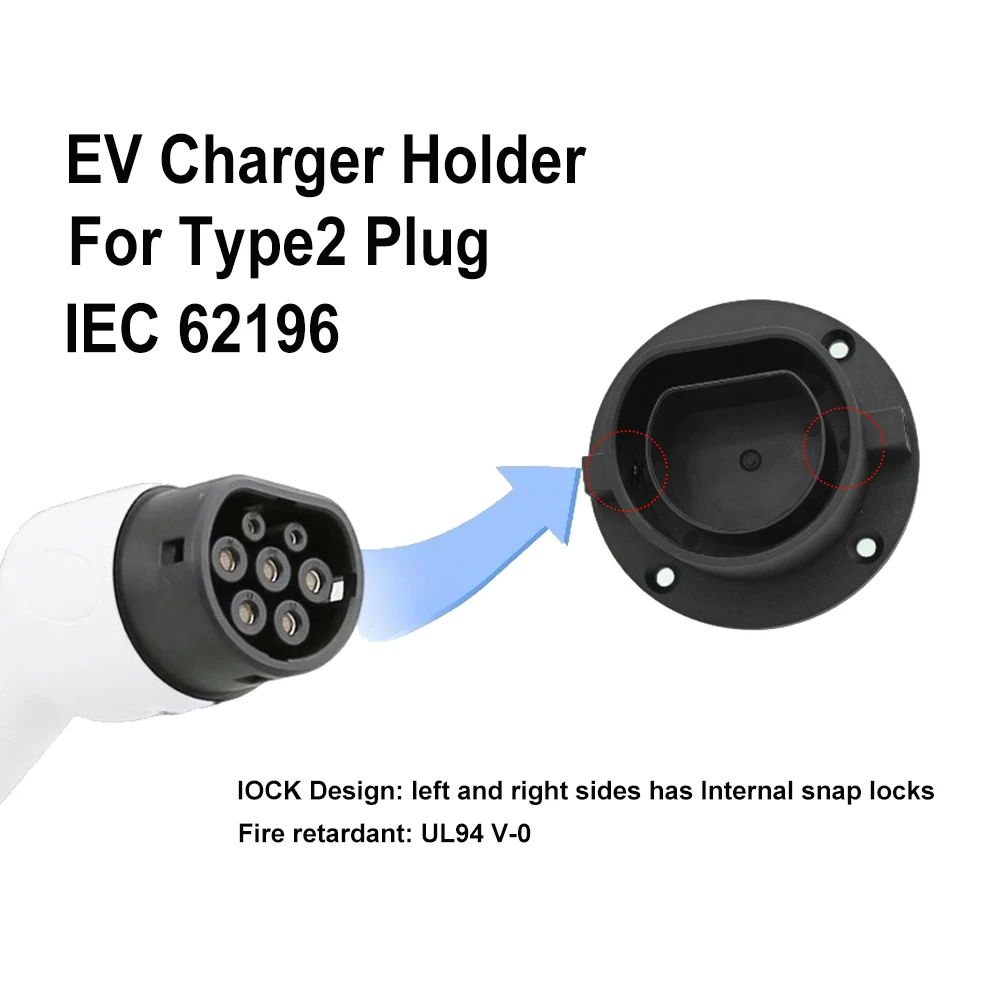 EV Charger Bracket Leather Case Base Type 2 EV Plug Wall Mount EVSE ...