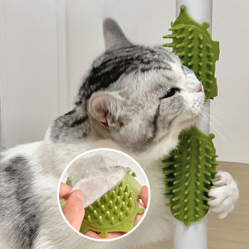 Pet Cat Hair Removal Massage Comb Cats Scratching Rubbing Brush kitten ...
