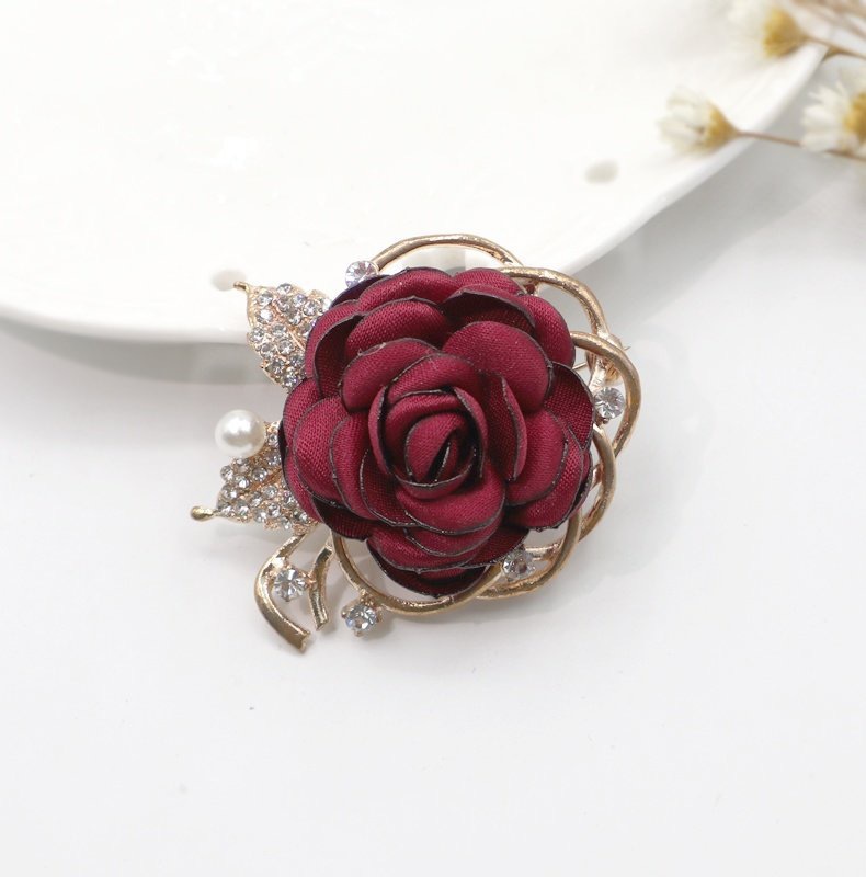 Rose Brooch - Korean Fabric Flower Pin, Versatile Lapel Jewelry for ...