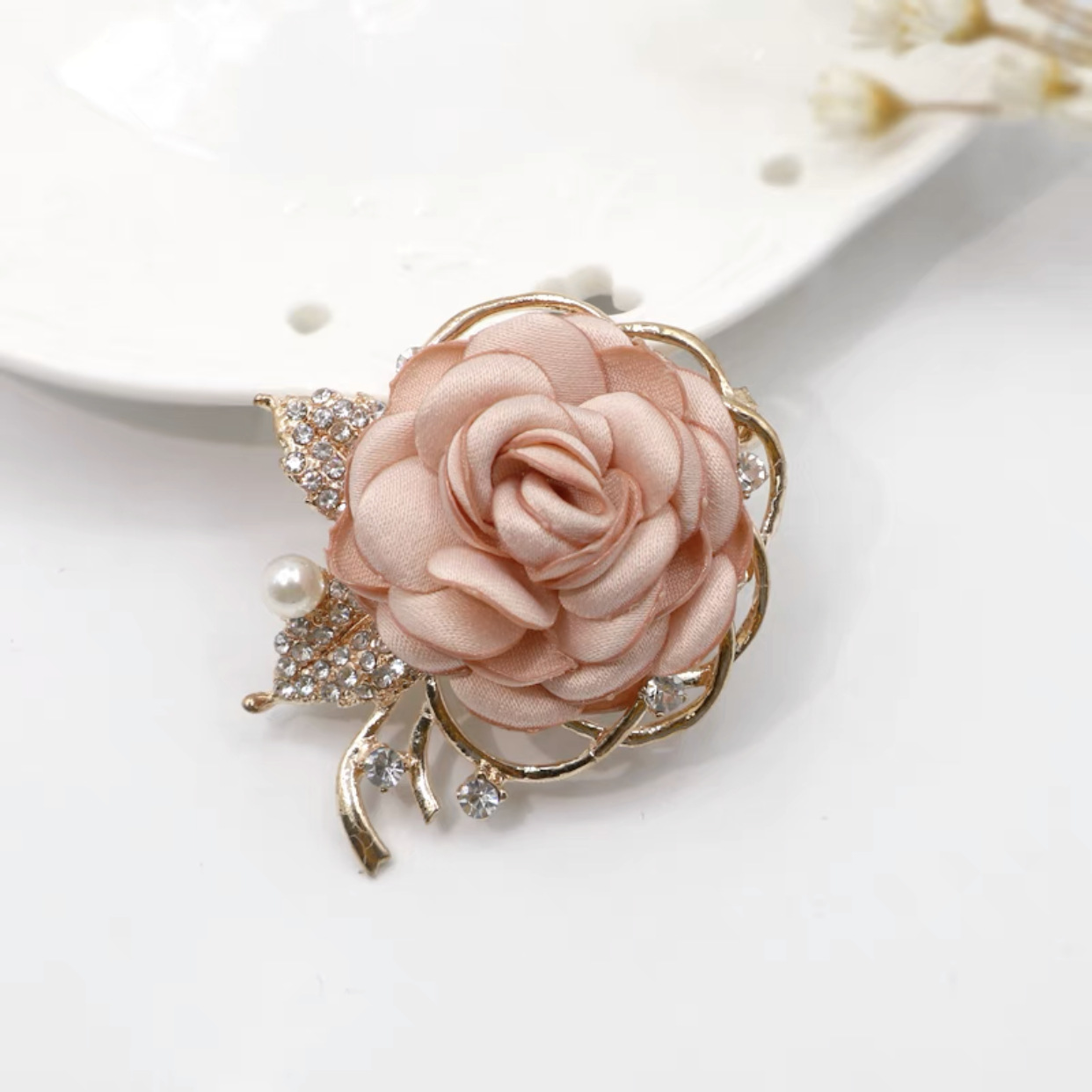 Rose Brooch - Korean Fabric Flower Pin, Versatile Lapel Jewelry for ...