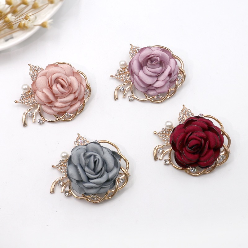 Rose Brooch - Korean Fabric Flower Pin, Versatile Lapel Jewelry for ...
