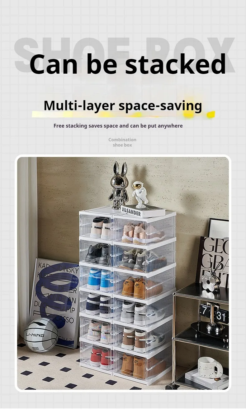 Foldable Shoe Box 6Layer Folding Cabinet Storage Shoe Rack Storage Box ...