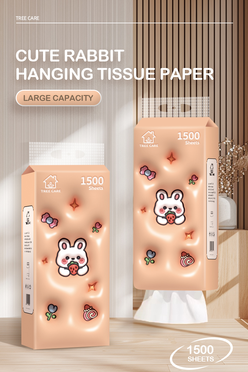 「1500sheet」 Orange tree care 3D Rabbit tissues Wall-Mounted Tissue ...