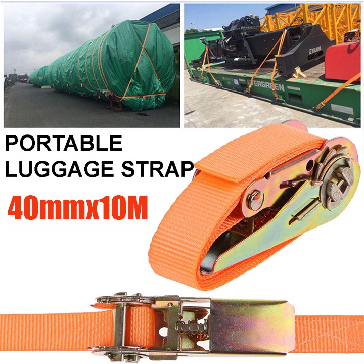 10M/8M/6M /4M Cargo Strap 4cm Heavy Duty Adjustable Ratchet Cargo Tie ...