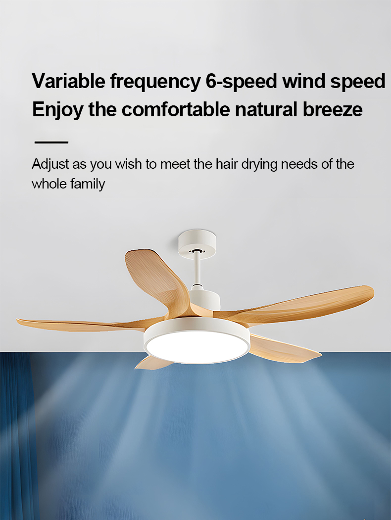 GOGEOUS Ceiling Fan With Led Light Big Size 48/52 Inch 6 Speed Wind ...