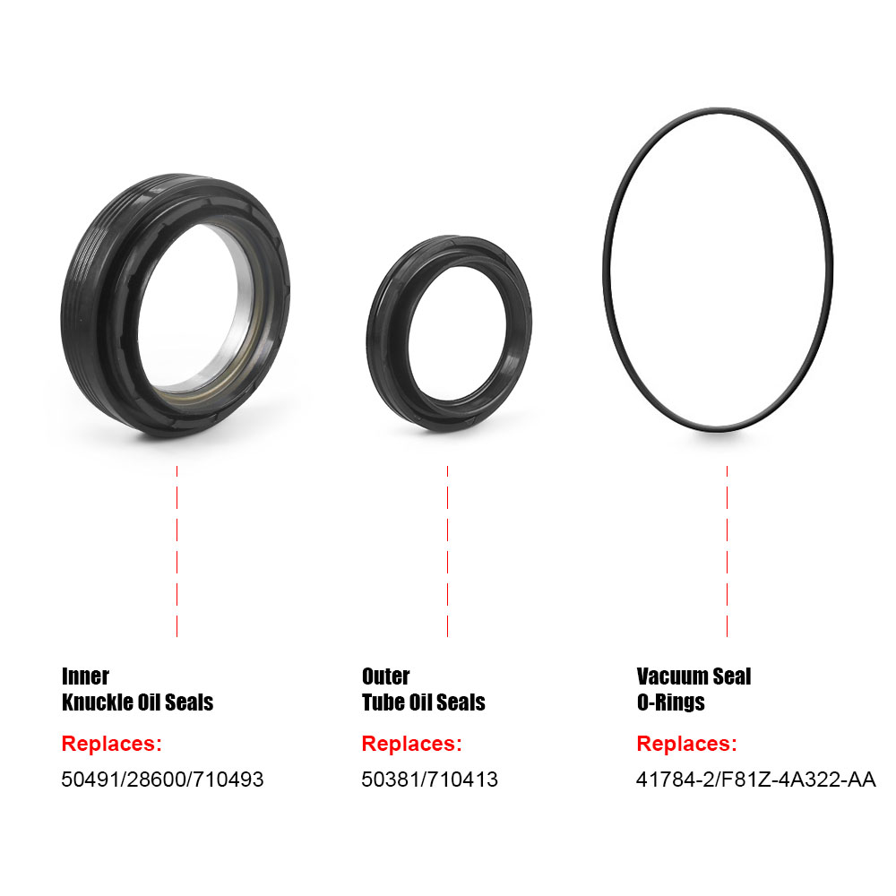 Front Axle Vaccum Knuckle & Tube Seal Kit For 1998-2004 Ford Super Duty ...