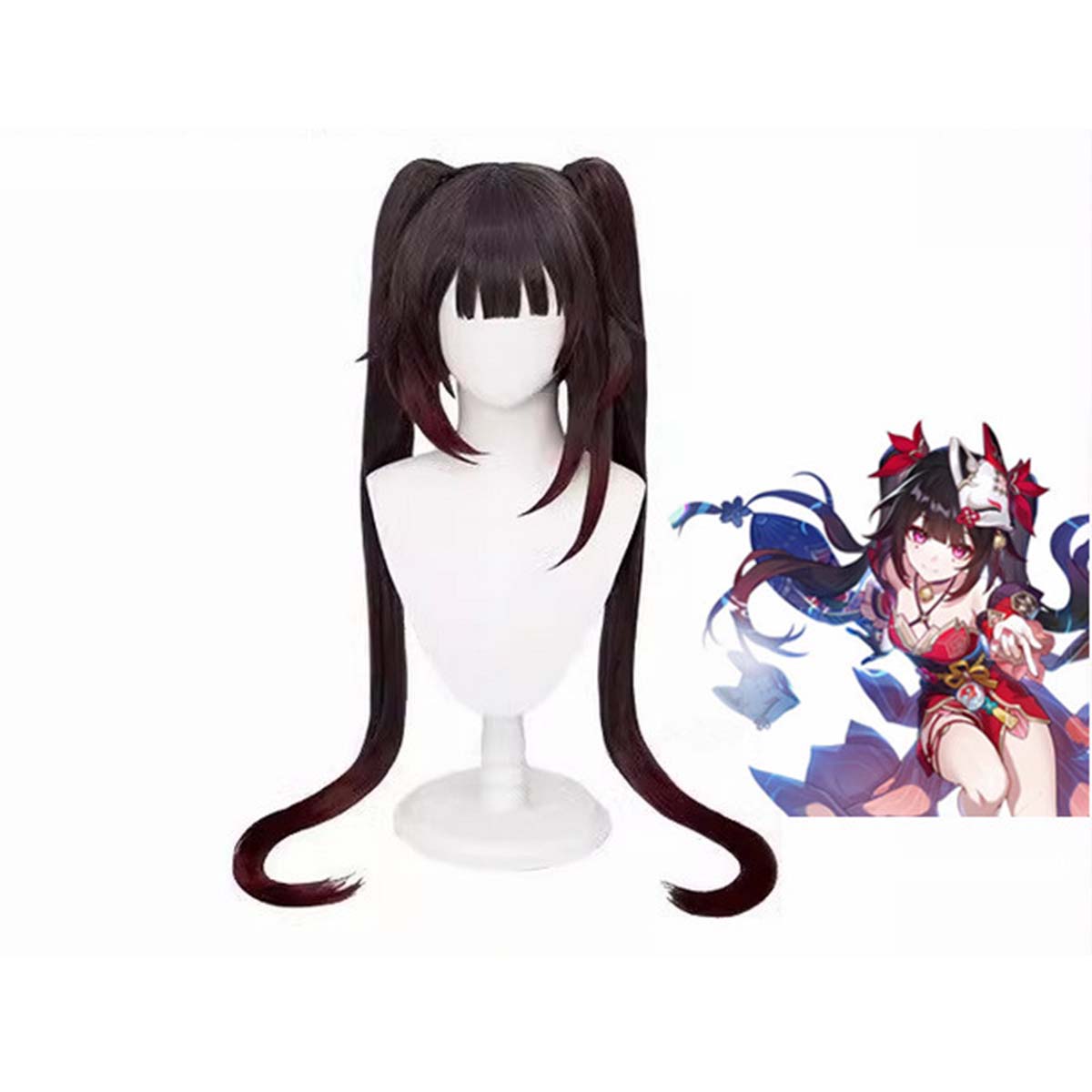 Honkai: Star Rail HSR Sparkle Cosplay Wig 72cm Long Brown Red Gradient ...