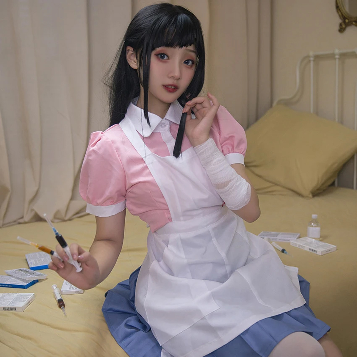 Danganronpa Mikan Tsumiki Cosplay Outfit With Wig Anime Halloween ...