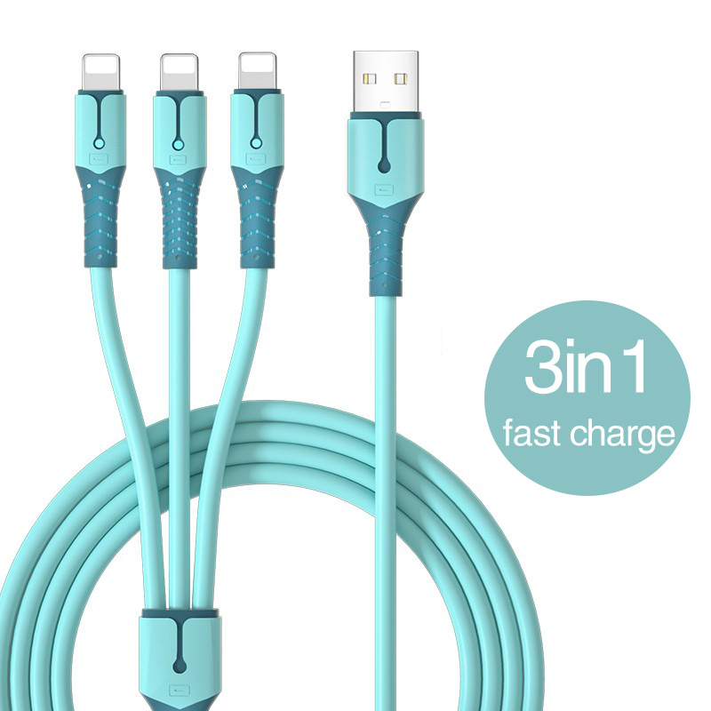Three-in-one Charging Cable Fast Charging One for Three Data Cable ...