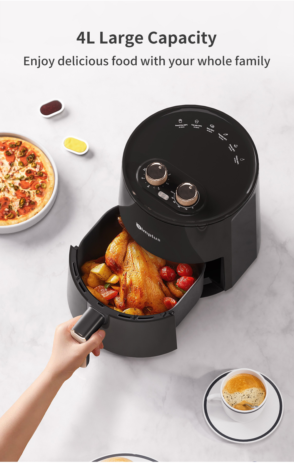 Simplus Air Fryer Multi-functional Household Oil-free Healthy Cooking ...