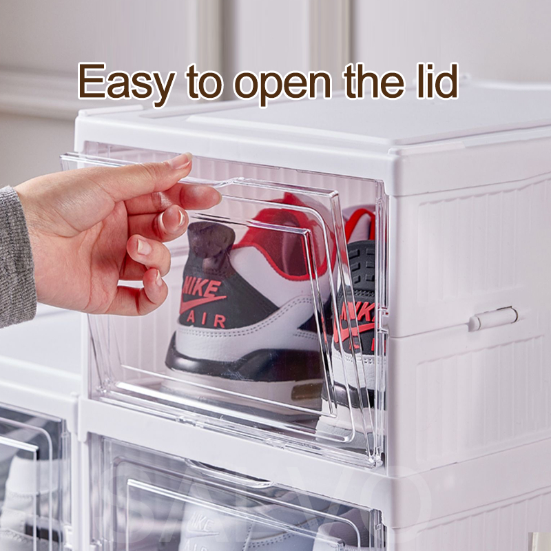 Foldable Shoe Box Shoe Rack Organizer shoe storage shoe cabinet Dust ...