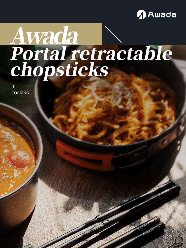 Awada Portable Outdoor Camping Picnic Telescopic Chopsticks BBQ Picnic ...