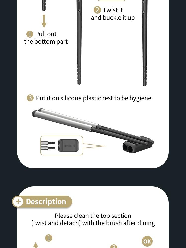 Awada Portable Outdoor Camping Picnic Telescopic Chopsticks BBQ Picnic ...