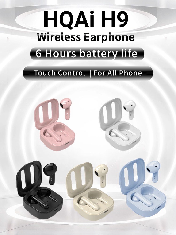 HQAi H9 Earbuds Build-in Mic TWS wireless Bluetooth Earphones Noise ...